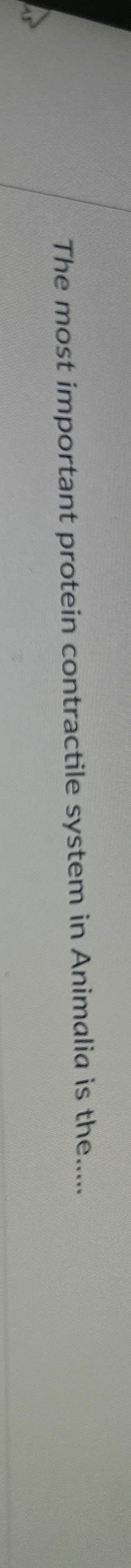 Solved The most important protein contractile system in | Chegg.com
