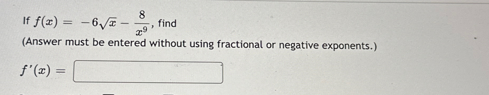 Solved If f(x)=-6x2-8x9, ﻿find(Answer must be entered | Chegg.com