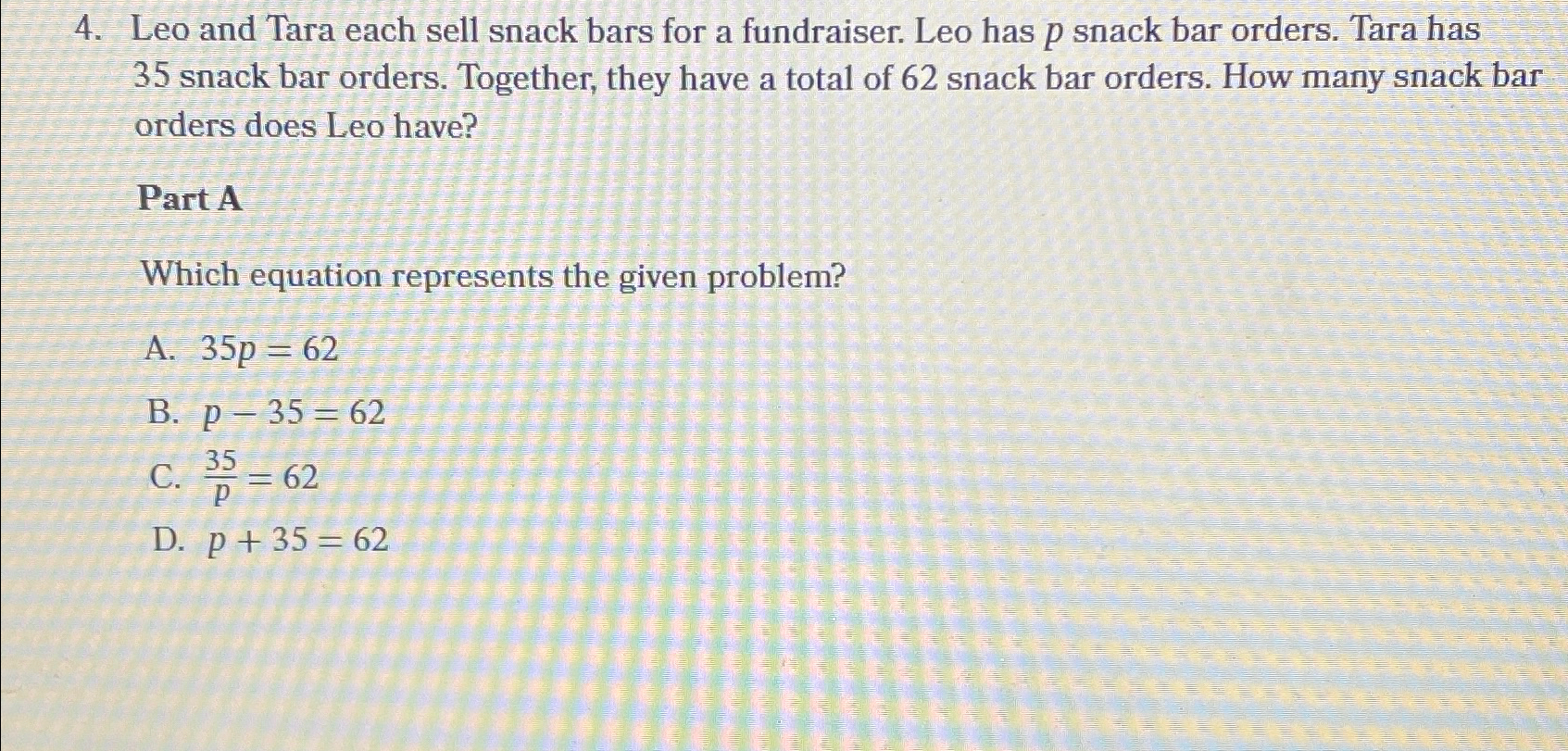 Solved Leo and Tara each sell snack bars for a fundraiser. | Chegg.com