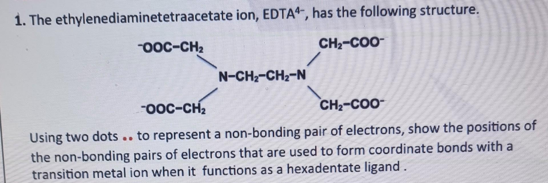 Ethylenediaminetetraacetate Ion