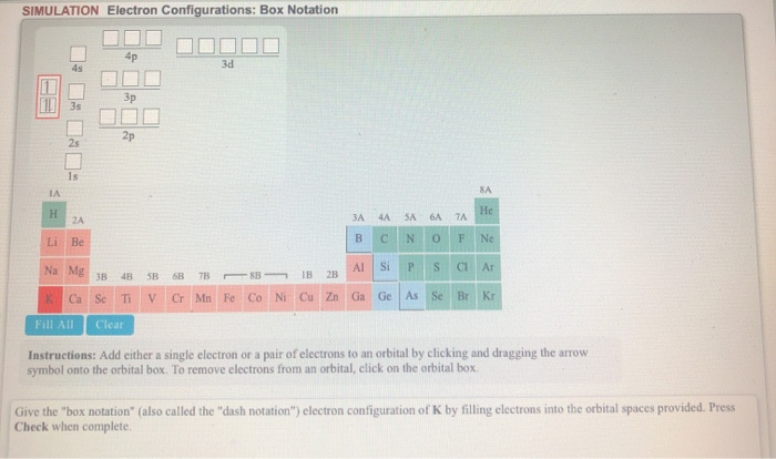 Solved SIMULATION Electron Configurations: Box Notation | Chegg.com