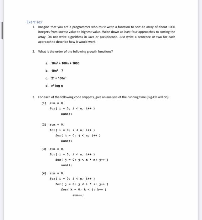 Solved Exercises 1. Imagine that you are a programmer who | Chegg.com