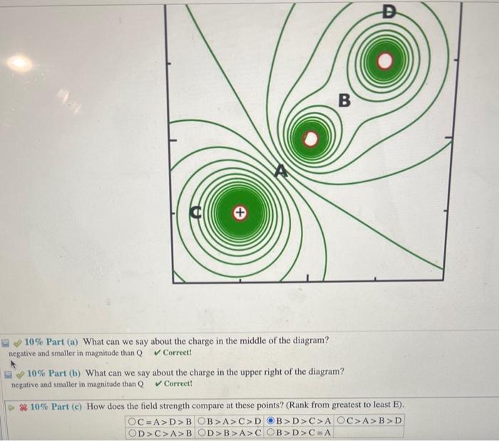 10% Part (a) What can we say about the charge in the | Chegg.com