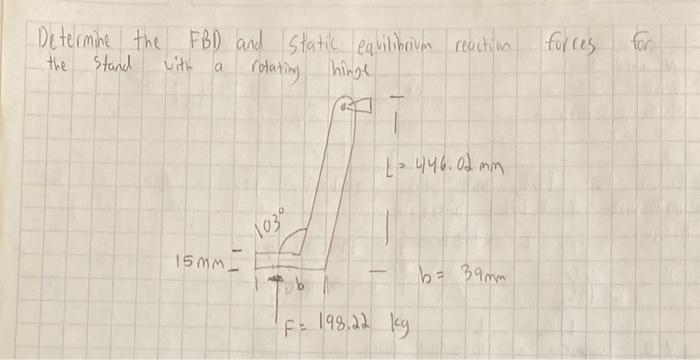 Solved Determine the FBD and Static equilibrium reaction | Chegg.com