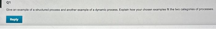 Solved Give an example of a structured process and another | Chegg.com