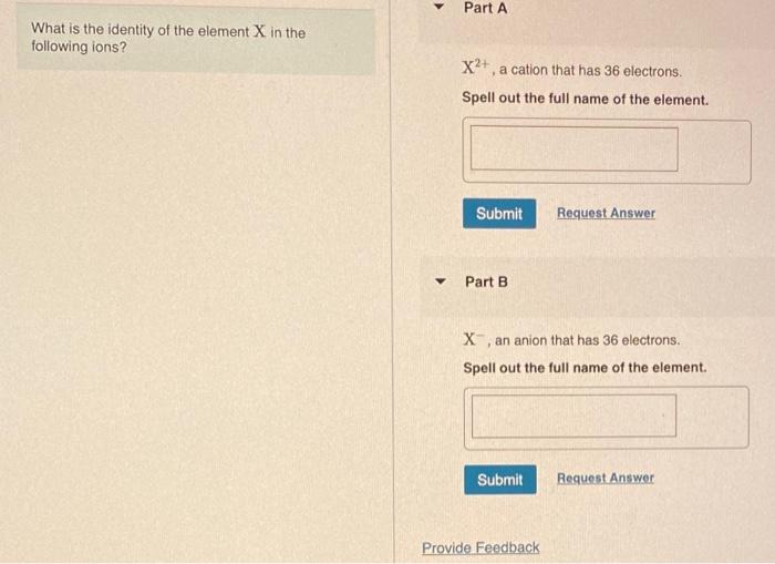 Solved What is the identity of the element X in the | Chegg.com