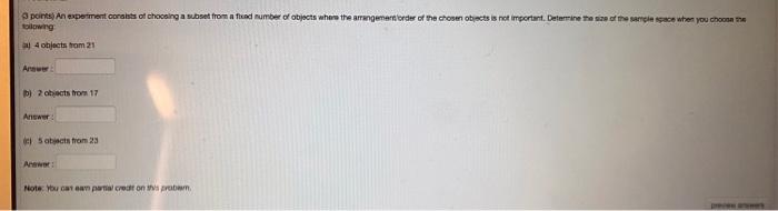 Solved 3 Points An Experiment Consists Of Choosing A Subset
