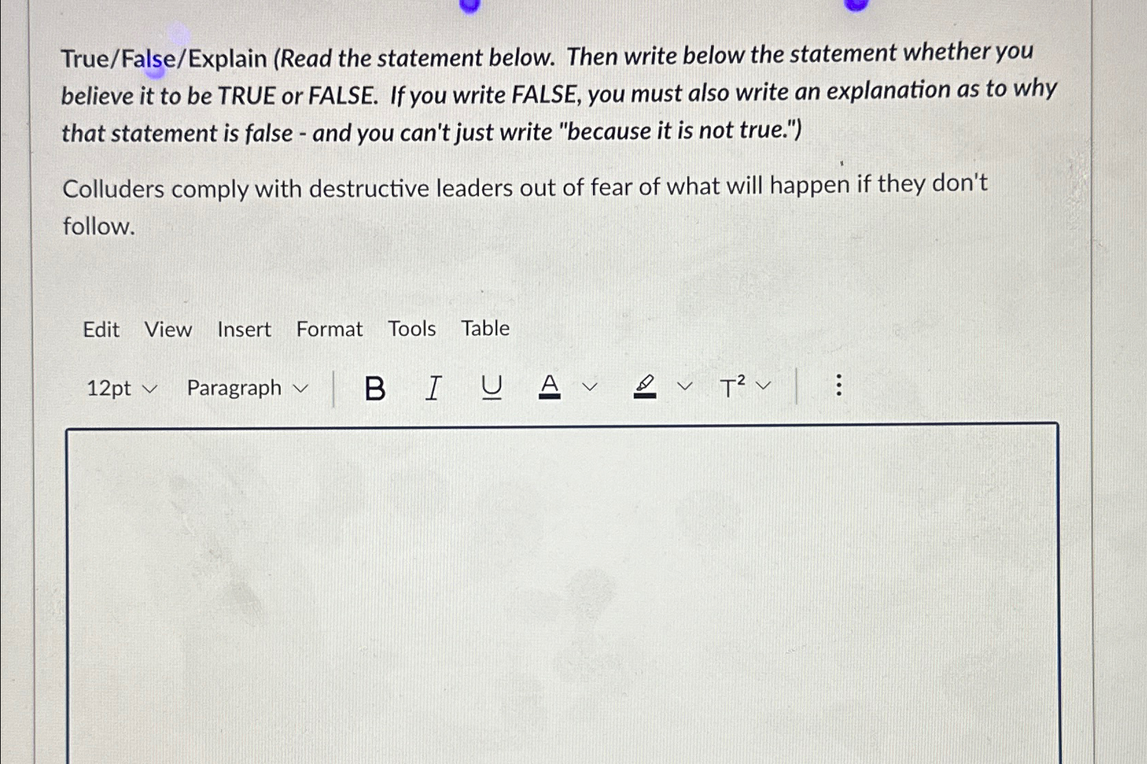 Solved True/False/Explain (Read the statement below. Then | Chegg.com
