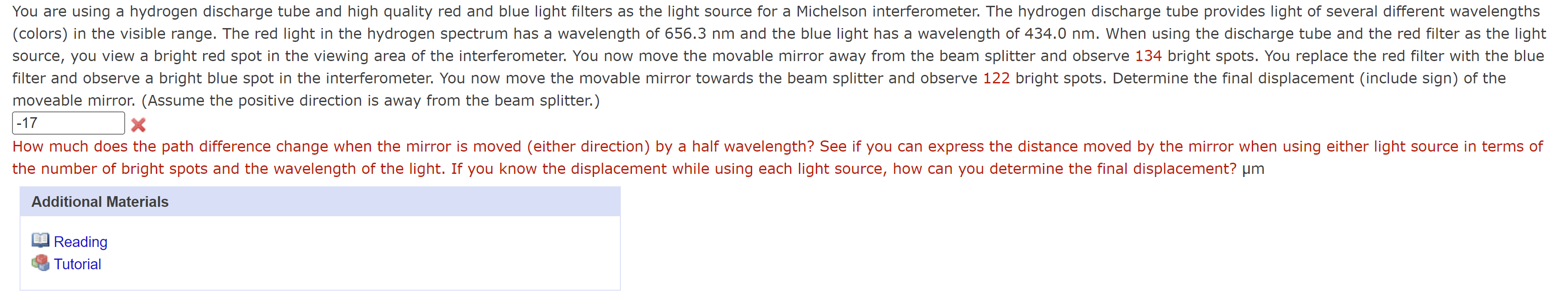 Solved moveable mirror. (Assume the positive direction is | Chegg.com