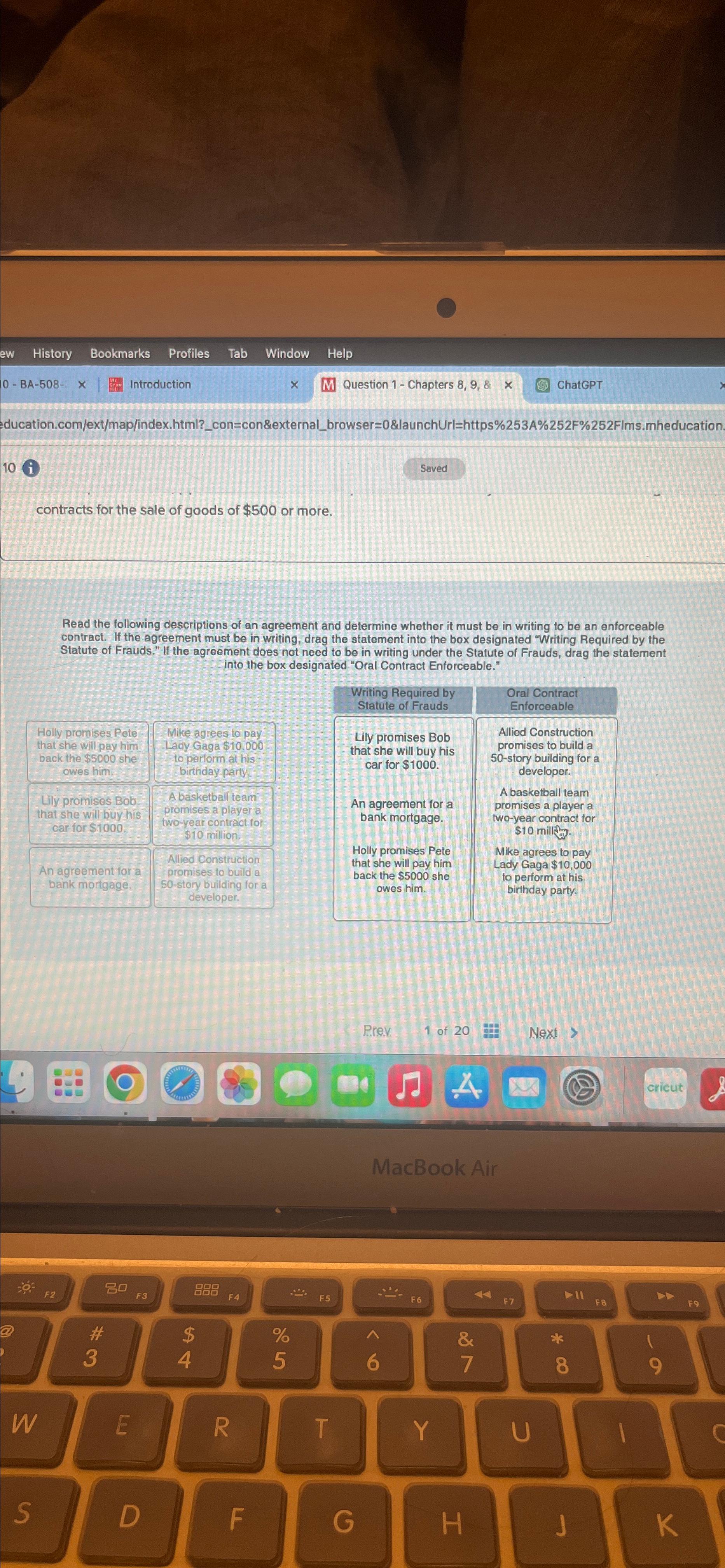 Solved 10 ﻿icontracts for the sale of goods of $500 ﻿or | Chegg.com