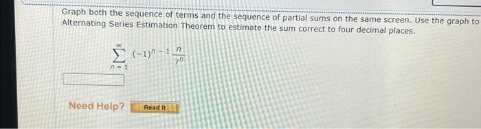Solved Graph both the sequence of terms and the sequence of | Chegg.com