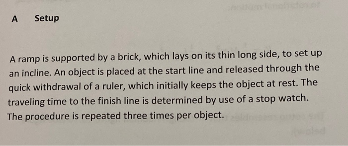 Solved Phys 1210 Lab 6, The Ramp Race Pre-lab Question 1: | Chegg.com