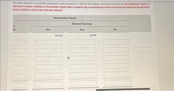 Solved For each situation, record the subsequent cash | Chegg.com