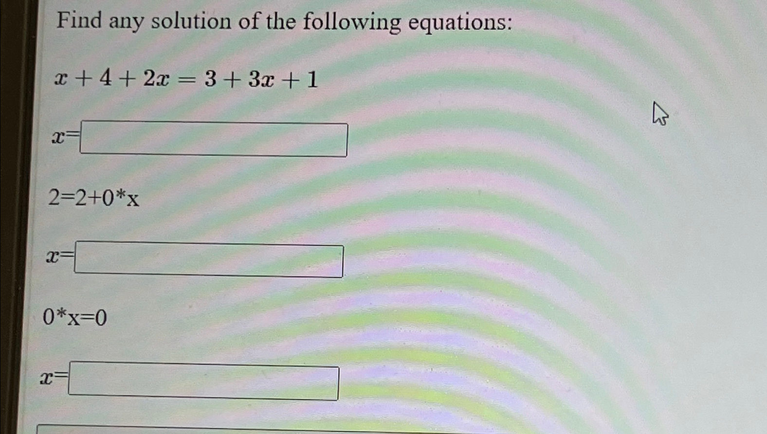 Solved Find any solution of the following | Chegg.com