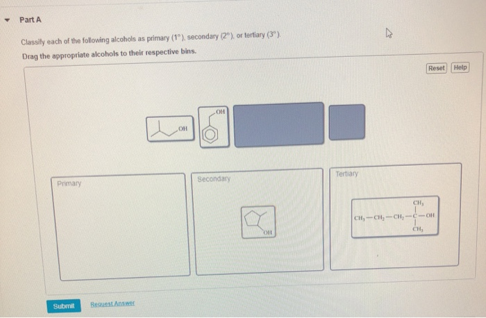 Solved - Part A Classify each of the following alcohols as | Chegg.com