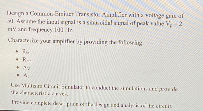 Solved From where we get the resistors (RB1, RB2, RS, RC, | Chegg.com