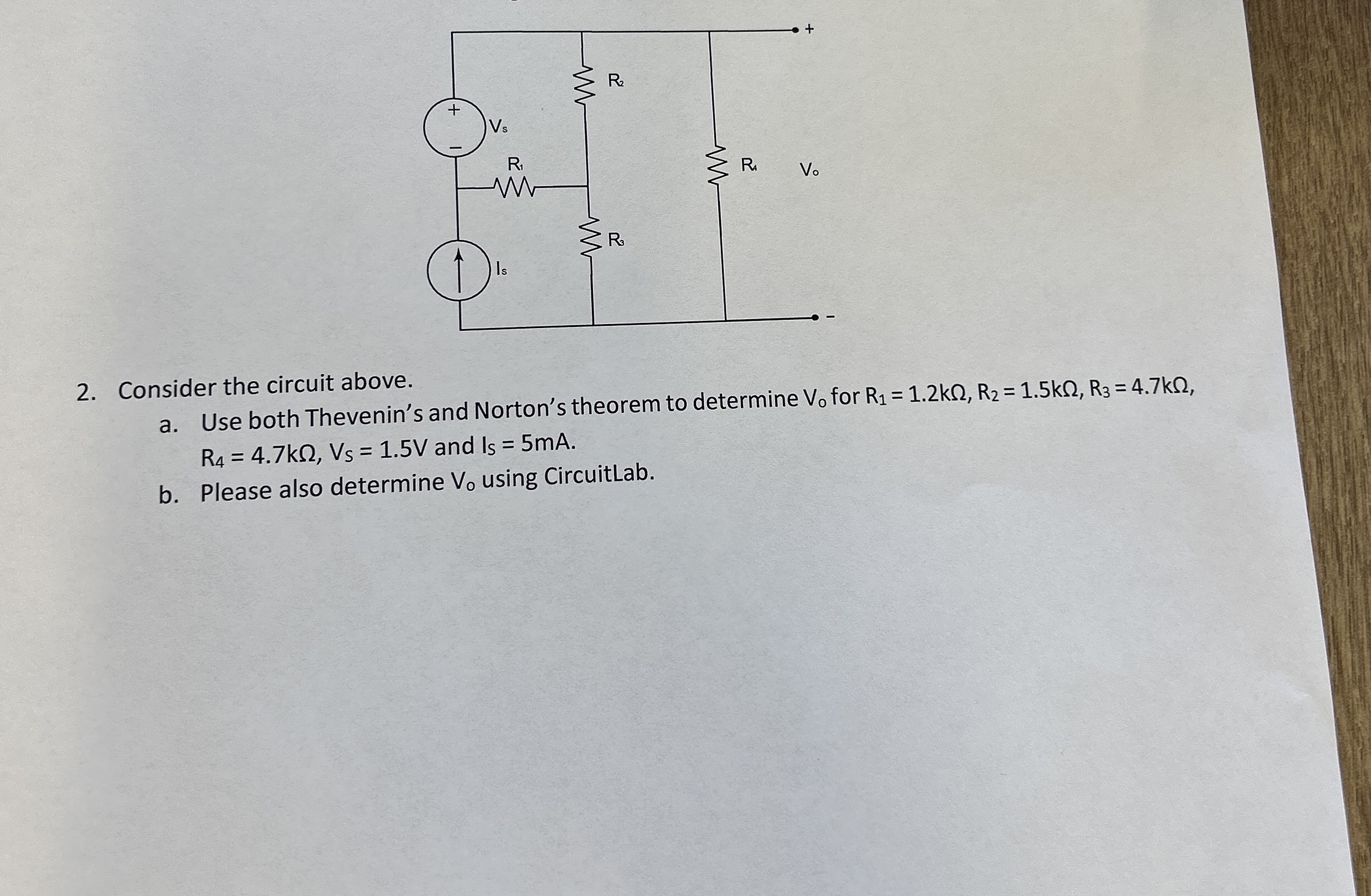 Solved Consider the circuit above.a. ﻿Use both Thevenin's | Chegg.com