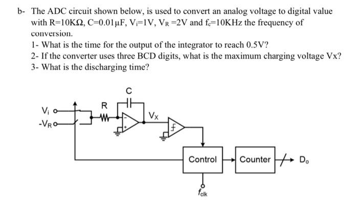 b- The ADC circuit shown below, is used to convert an | Chegg.com