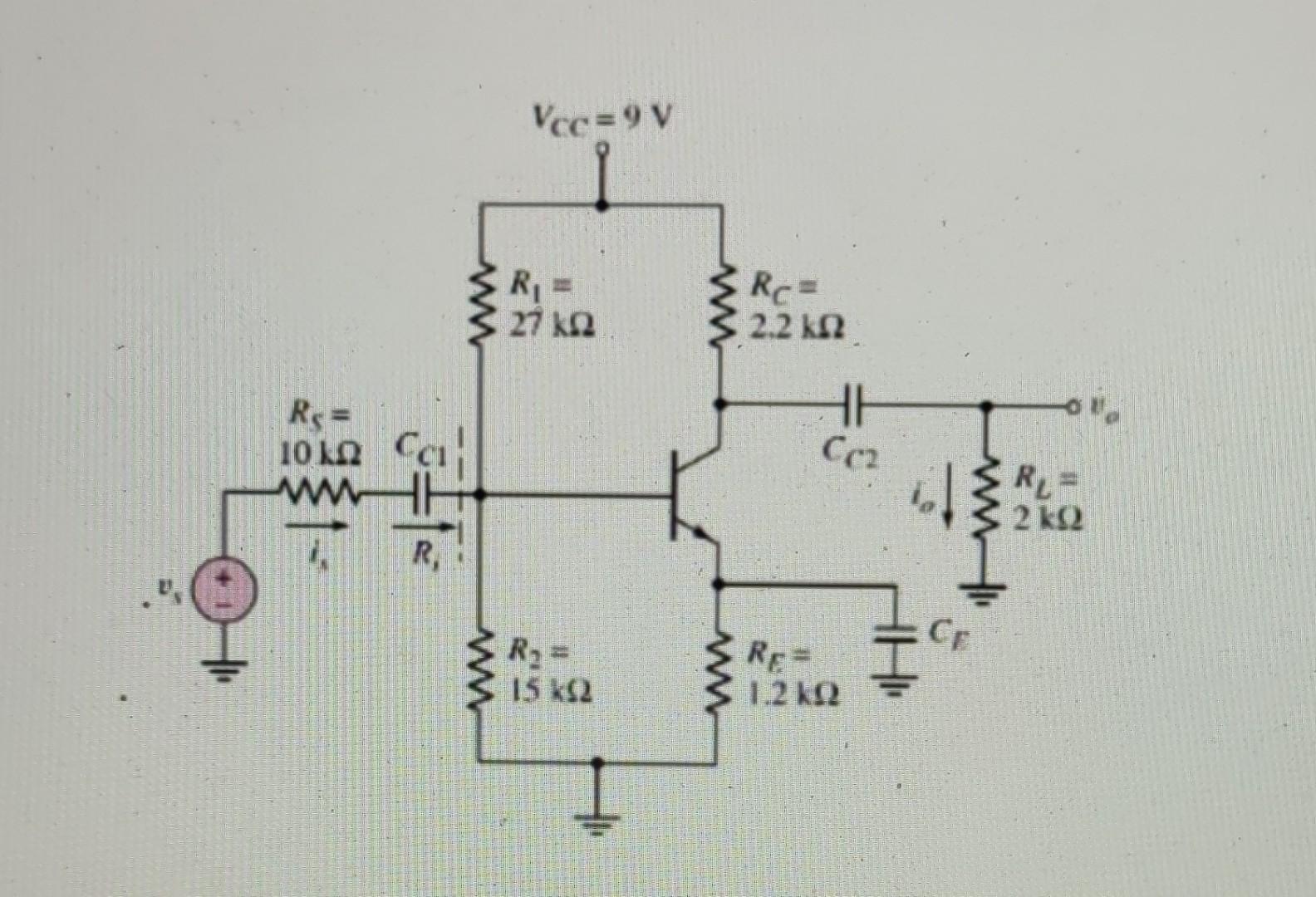 Solved in the circuit shown below the beta is 100 v A=100V. | Chegg.com