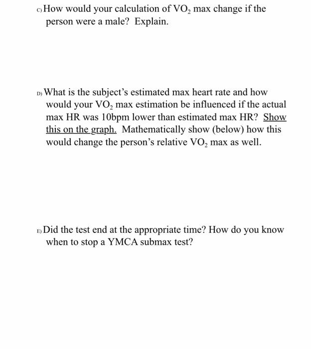 20. Extrapolate the following YMCA submaximal cycle | Chegg.com