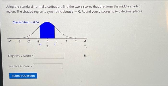 Solved Using the standard normal distribution, find the two | Chegg.com