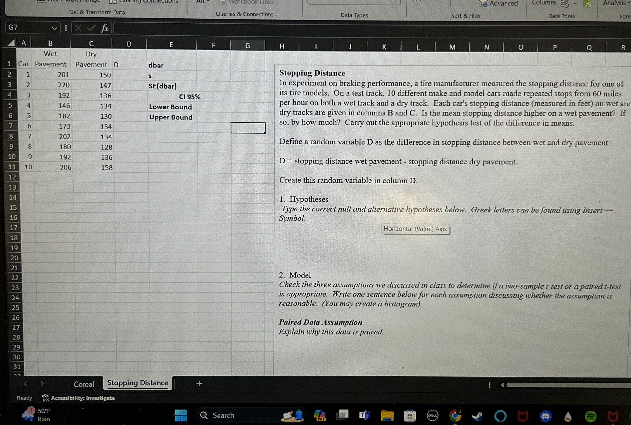 Solved What is dbar, s, ﻿SE(dbar), ﻿Lower Bound, and Upper | Chegg.com