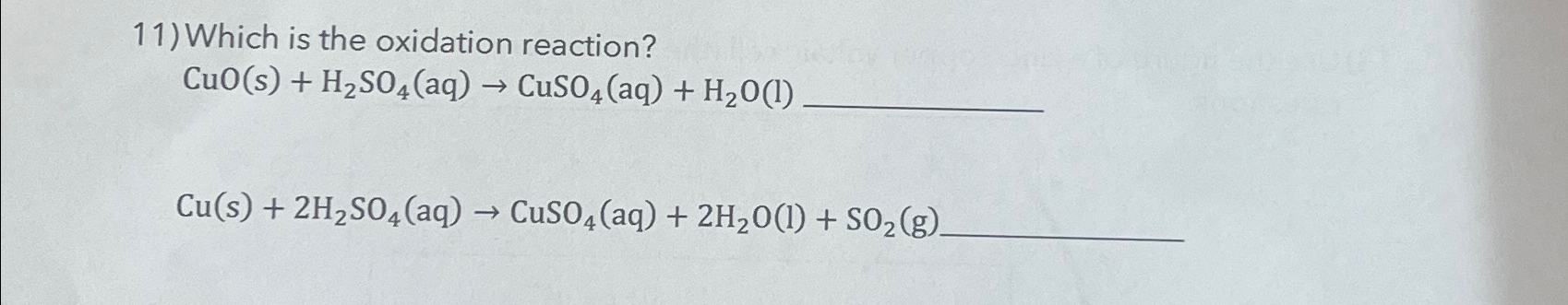 Which is the oxidation | Chegg.com