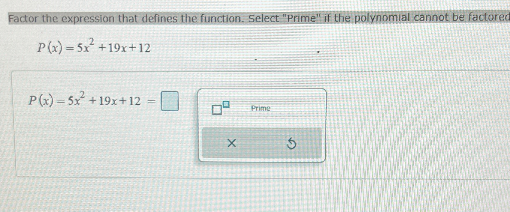 Solved Factor the expression that defines the function. | Chegg.com