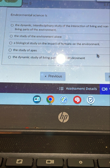 Solved Environmental science isthe dynamic, | Chegg.com