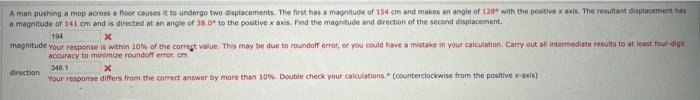 Solved A man pushing a mop across a floor causes it to | Chegg.com