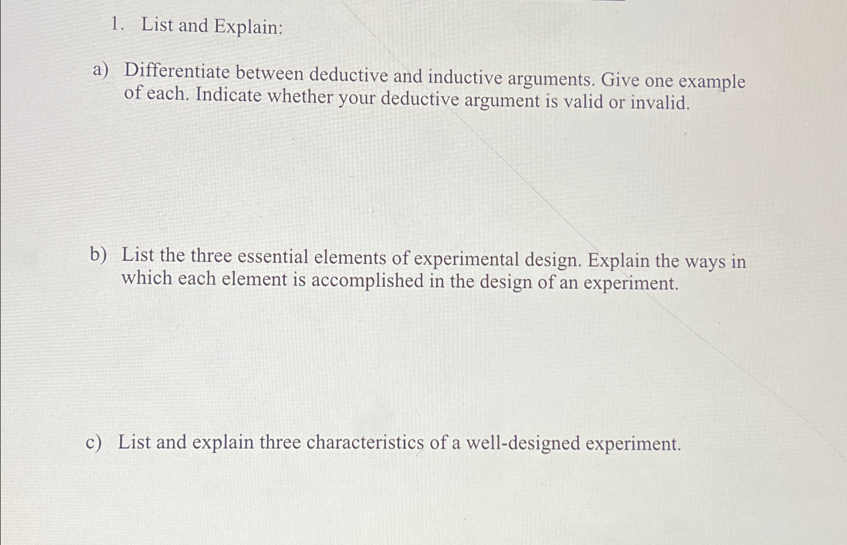 Solved List and Explain:a) ﻿Differentiate between deductive | Chegg.com