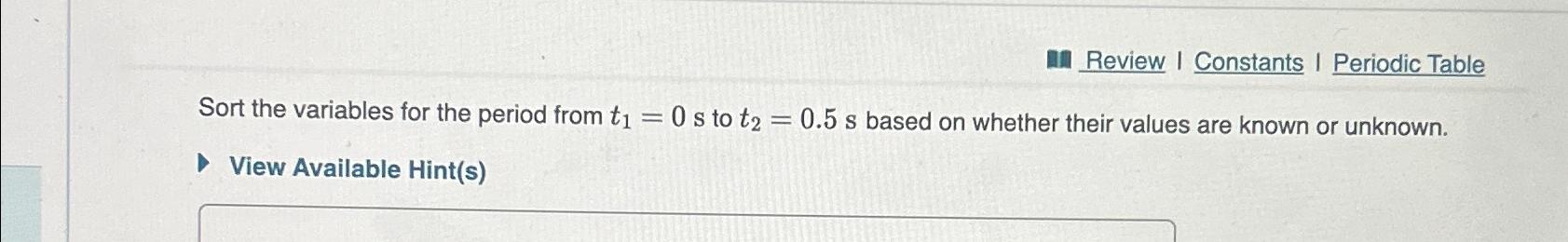 Solved Review I Constants I Periodic TableSort the variables | Chegg.com