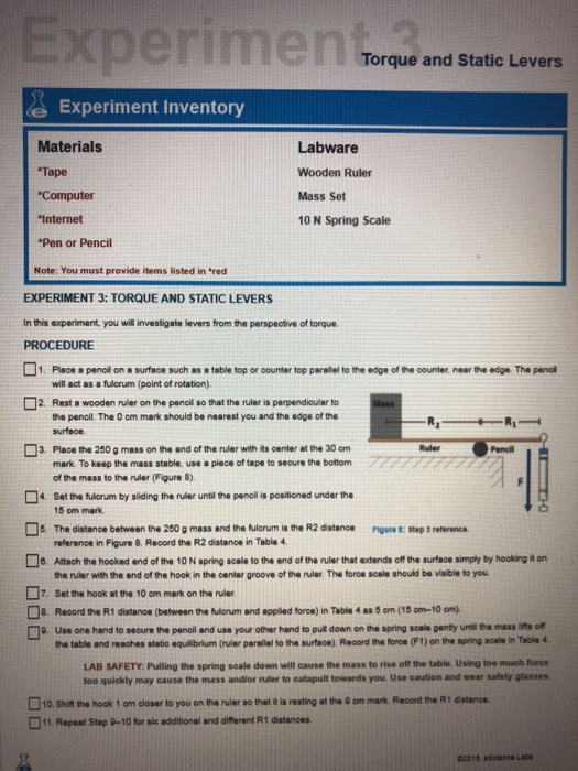 Experimen Torque and Stati Torque and Static Levers | Chegg.com