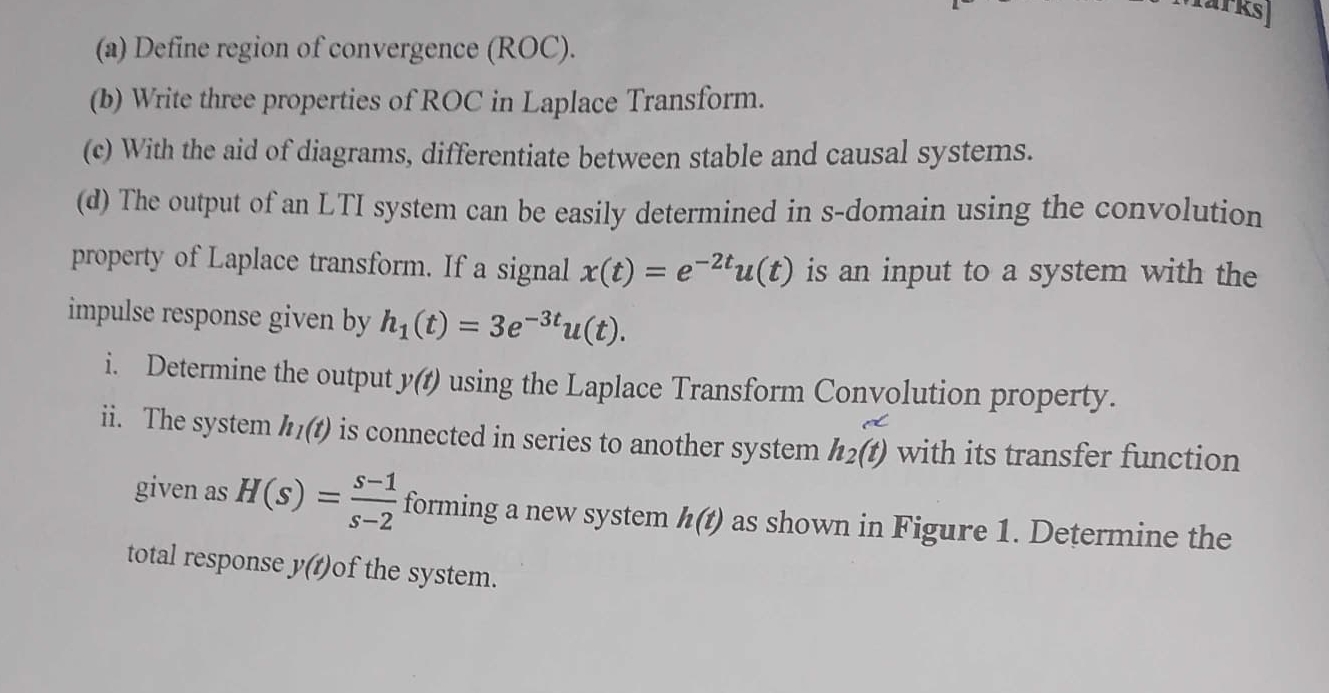 Solved (a) ﻿Define region of convergence (ROC).(b) ﻿Write | Chegg.com