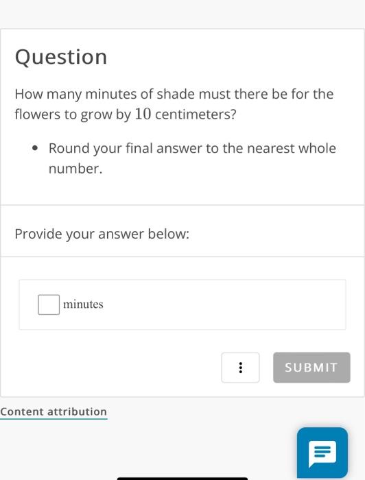 Solved Question How many minutes of shade must there be for | Chegg.com