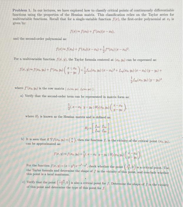Solved Problem 1. In our lectures, we have explored how to | Chegg.com