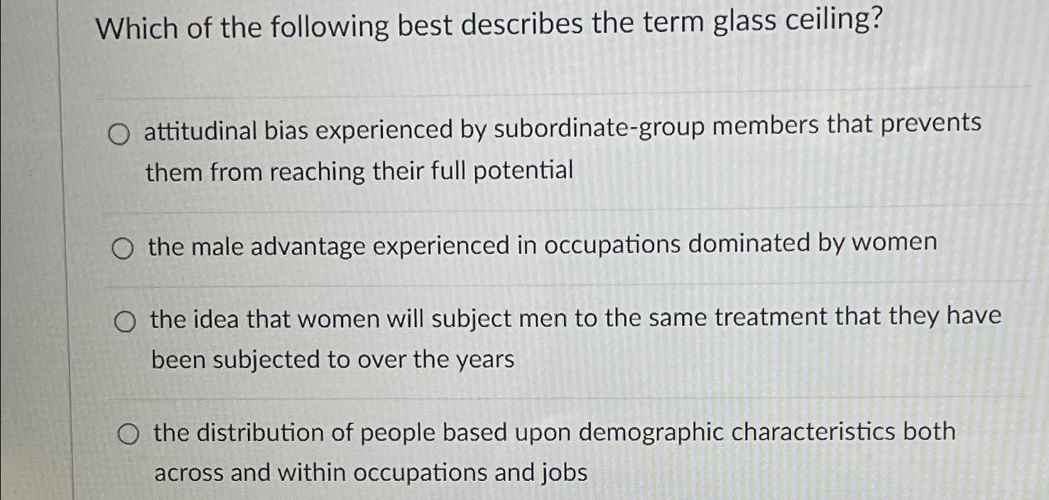 Solved Which of the following best describes the term glass | Chegg.com