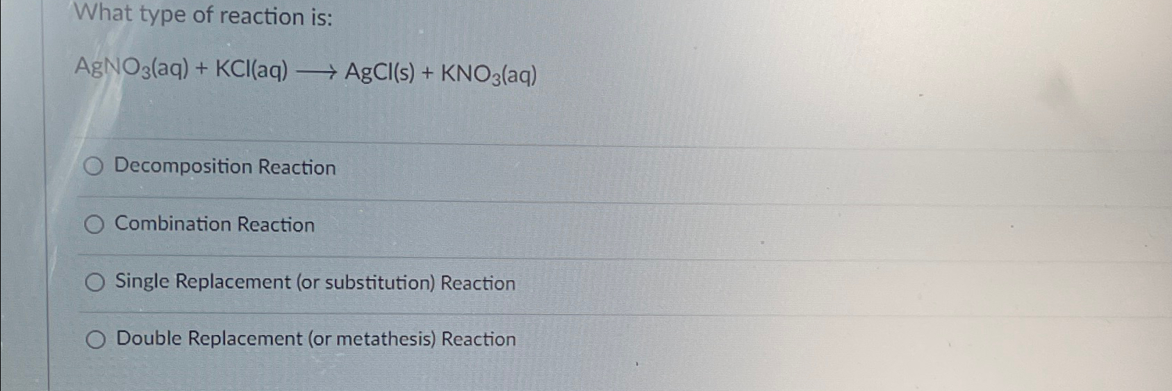 Solved What type of reaction | Chegg.com