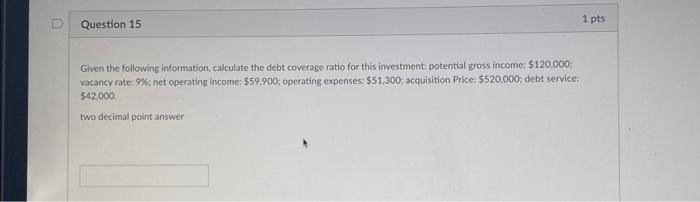 Solved Given the following information, calculate the debt | Chegg.com