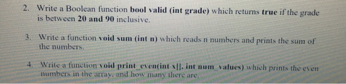 Solved Part Ii 1 Write A Function Void Sum Int Num Int