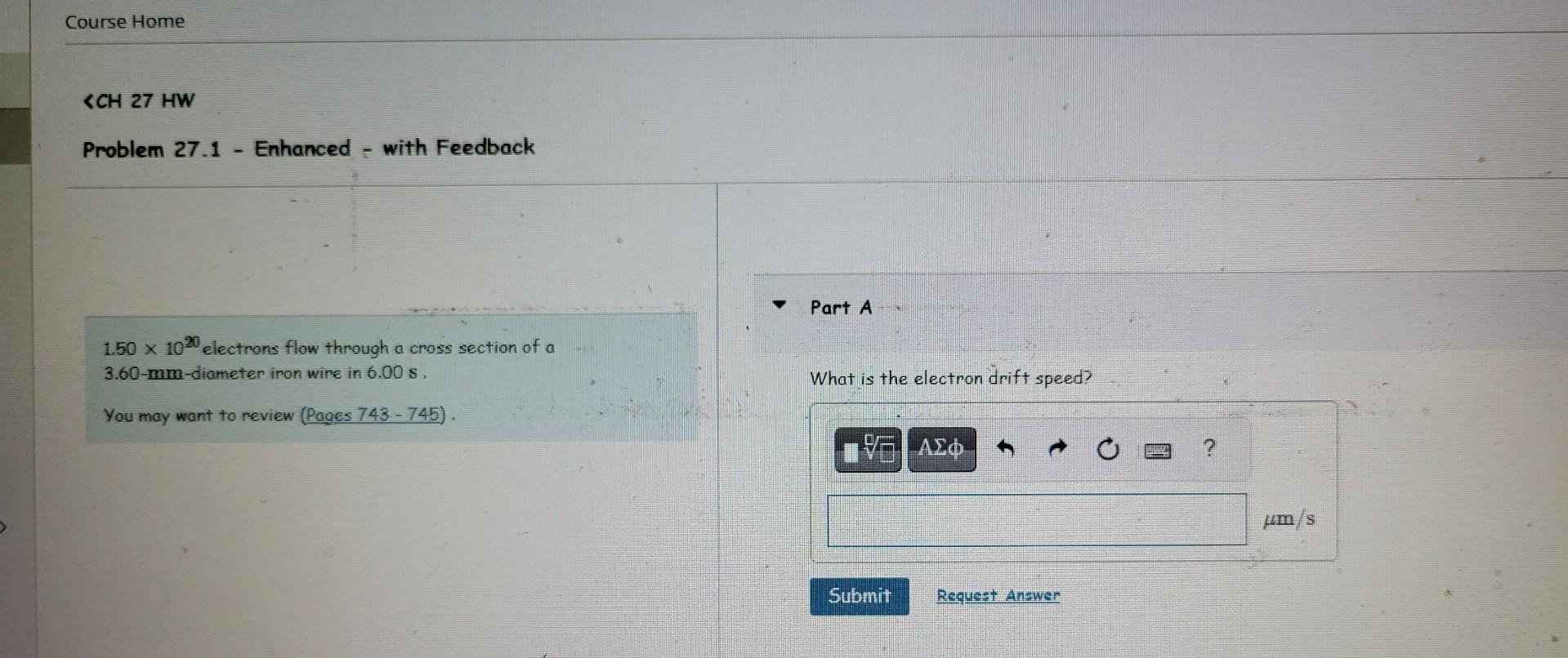 Solved Problem 27.1 - Enhanced - with Feedback Part A | Chegg.com