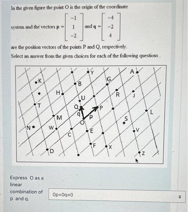 Solved In the given figure the point O is the origin of the | Chegg.com