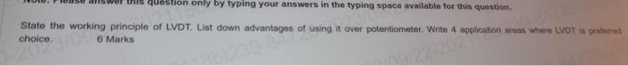Solved State the working principle of LVDT. List down | Chegg.com