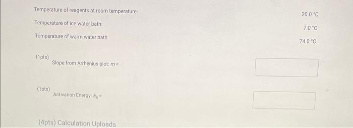 Solved Temperature of reagents at room temperature: | Chegg.com