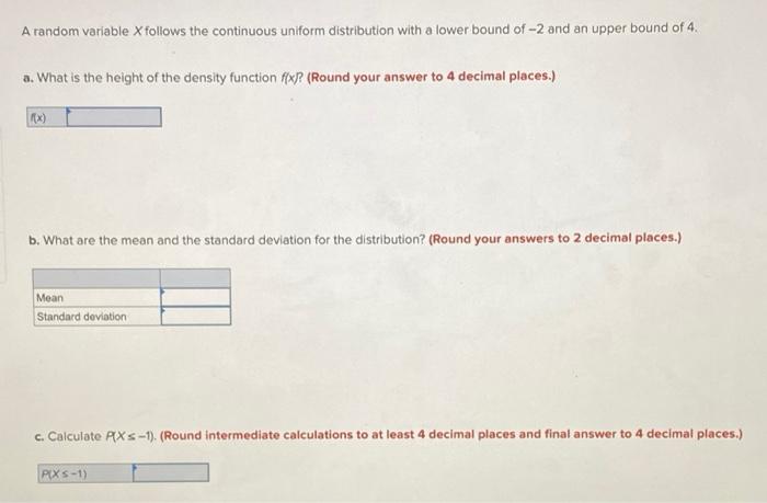 Solved A random variable Xfollows the continuous uniform | Chegg.com