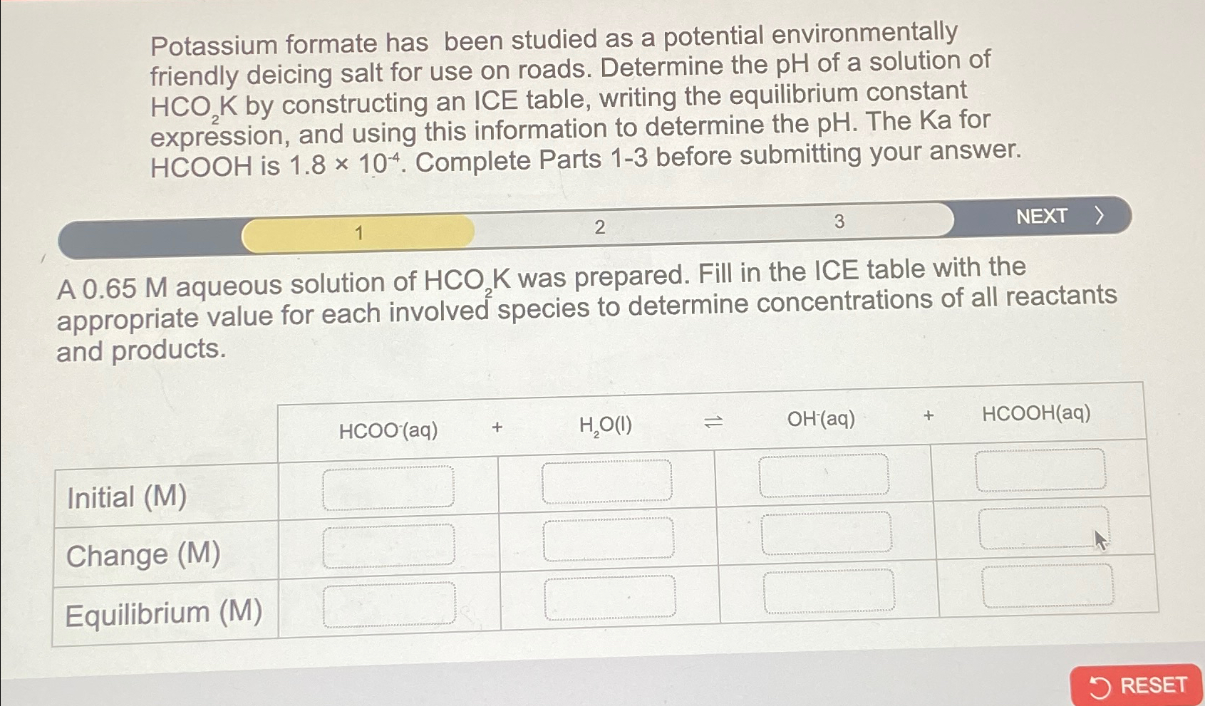 Solved Potassium formate has been studied as a potential | Chegg.com