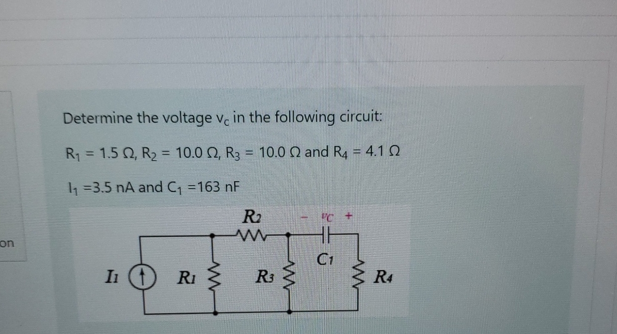 Solved Determine the voltage vc ﻿in the following | Chegg.com