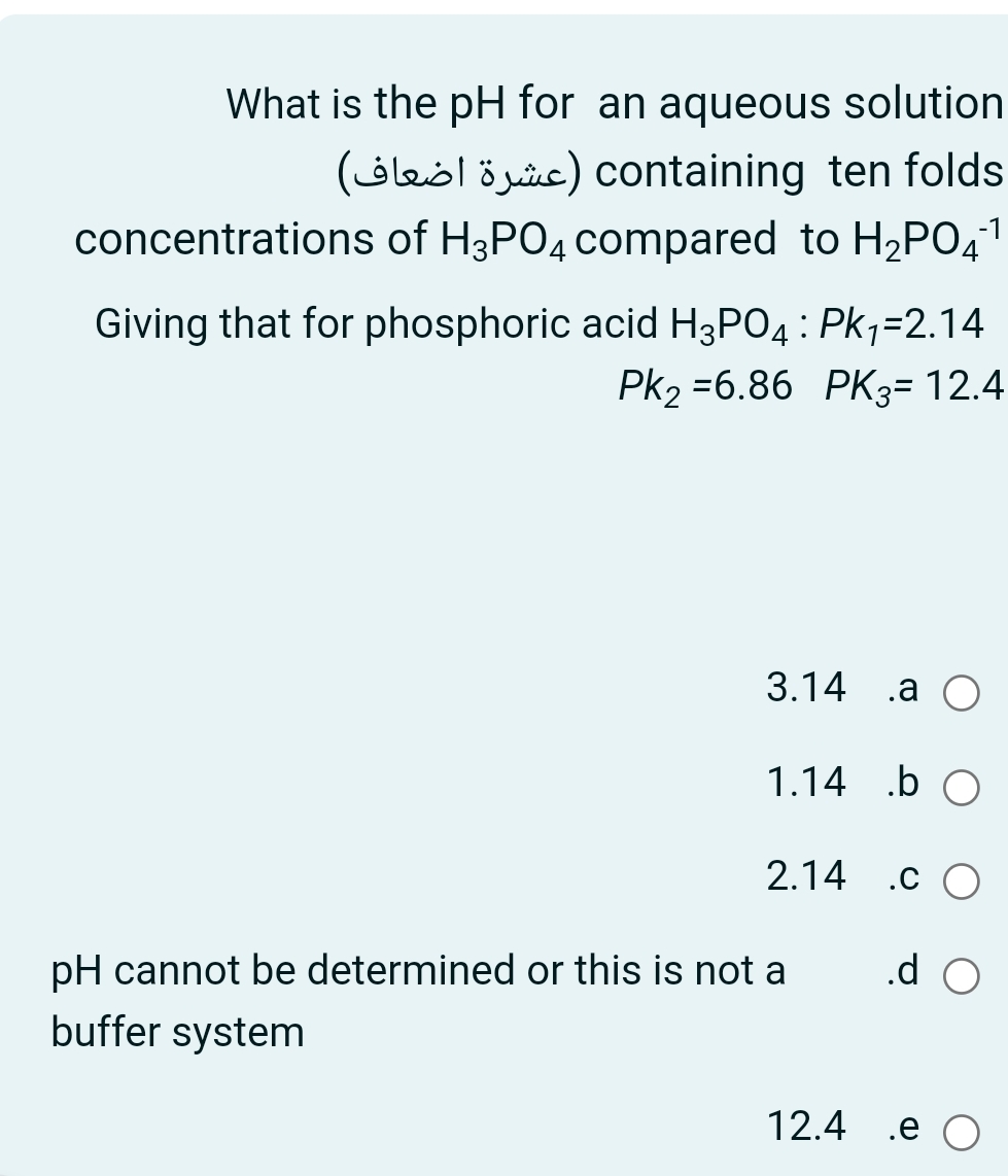 Solved What is the pH for an aqueous solution containing ten | Chegg.com