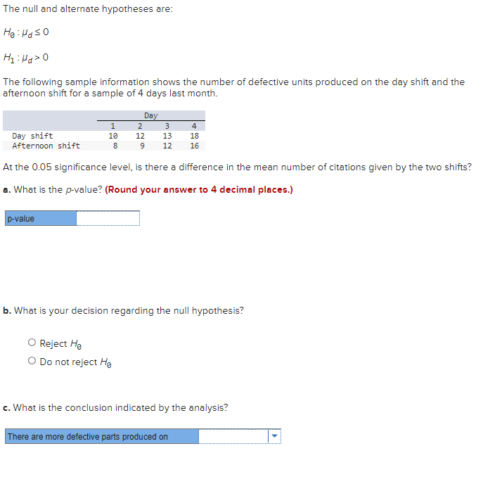Solved The null and alternate hypotheses | Chegg.com
