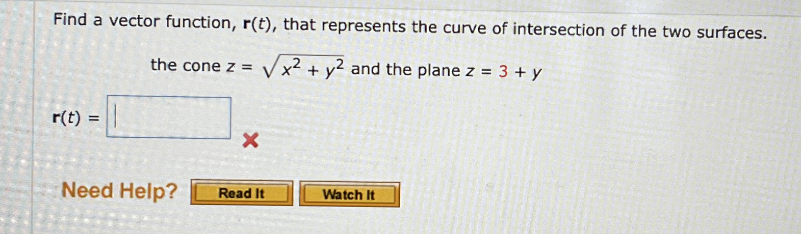 Solved Find a vector function, r(t), ﻿that represents the | Chegg.com